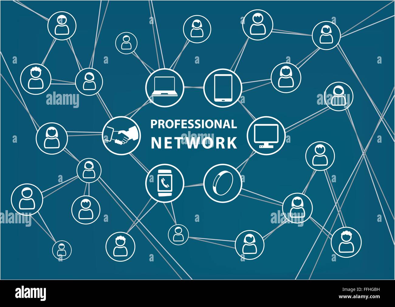 Professional business network concept vector background Stock Vector ...