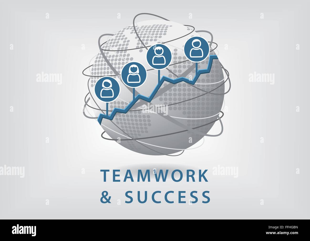 Teamwork leads to business success and growth concept. Vector ...