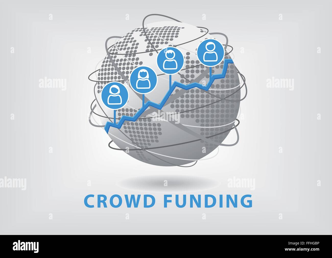 Crowd funding concept leads to business success and growth. Vector ...