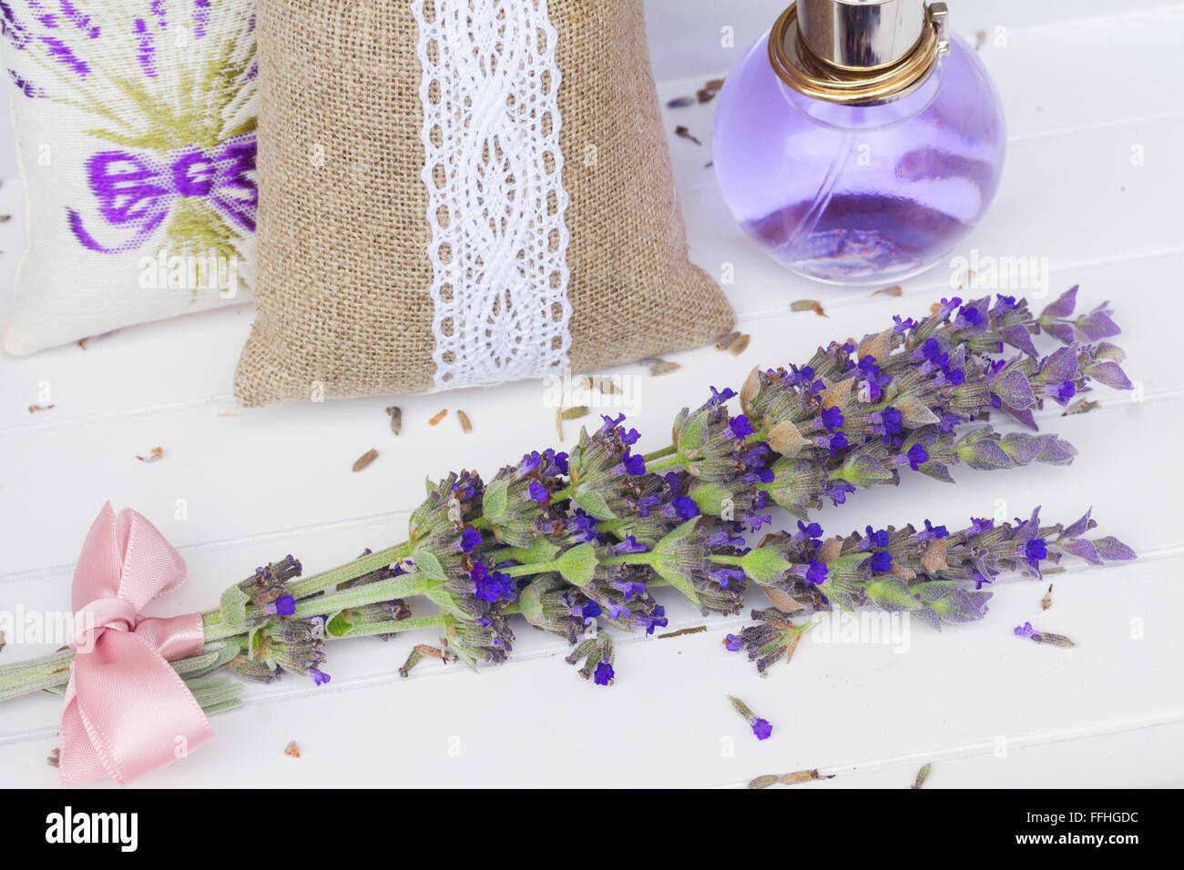 Lavender flowers spa Stock Photo - Alamy