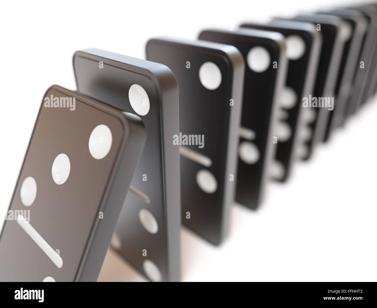 Domino concept isolated on white background Stock Photo - Alamy