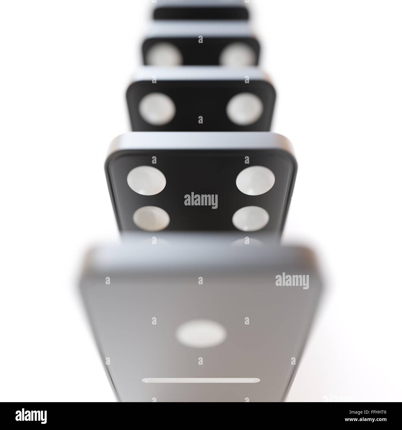 Domino concept isolated on white background Stock Photo - Alamy