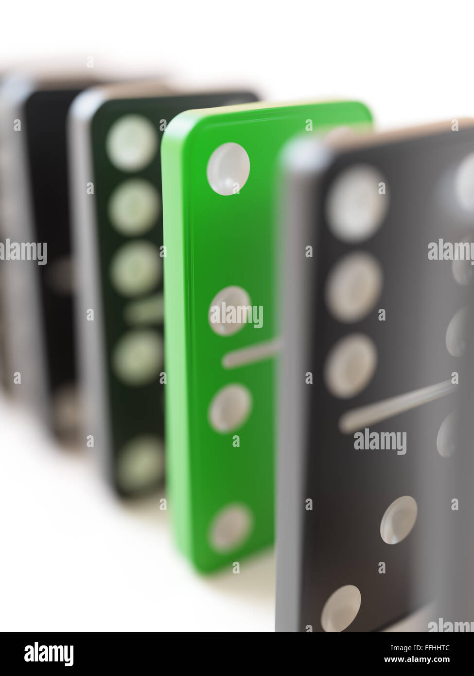 Domino concept isolated on white background Stock Photo - Alamy
