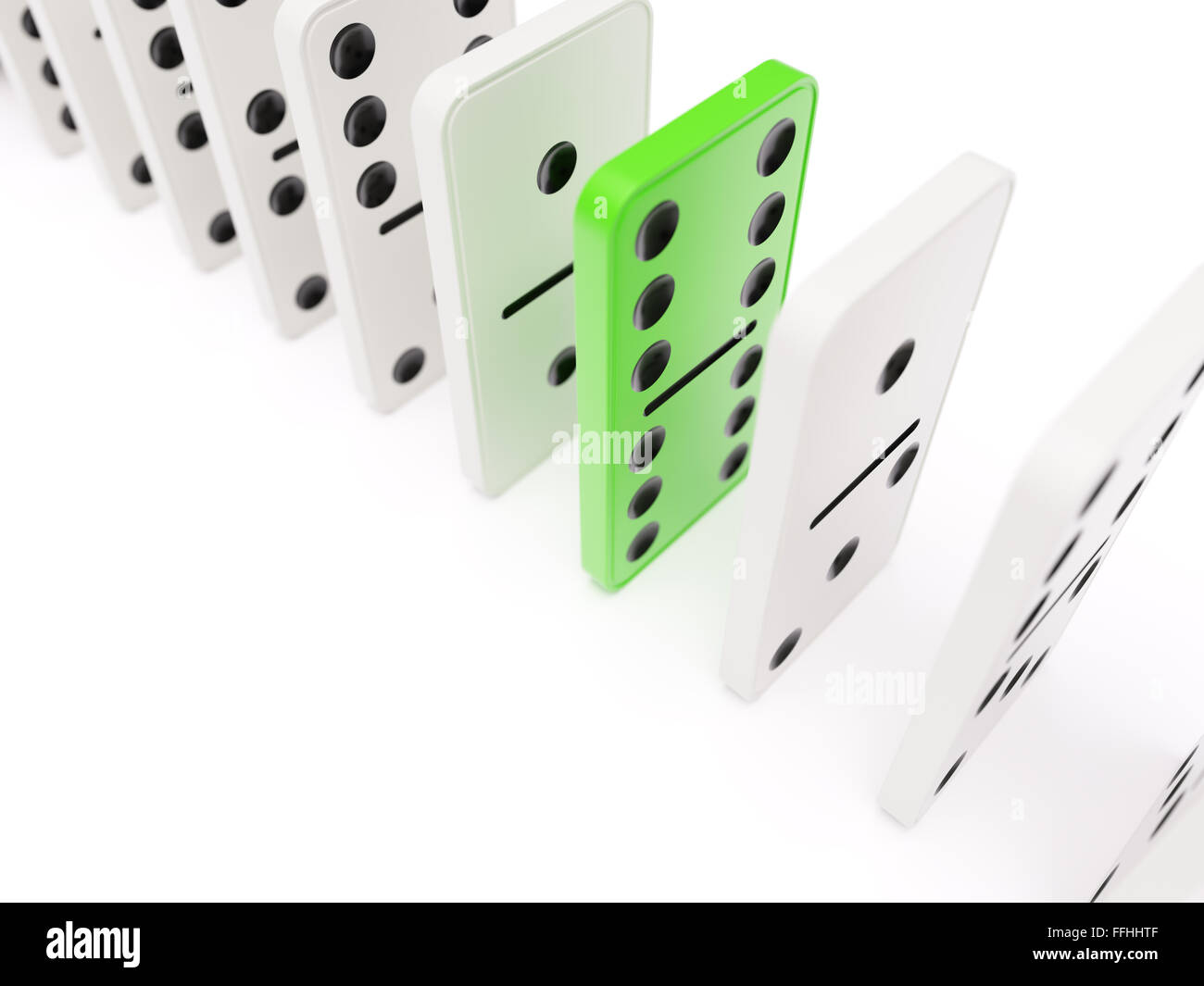 Domino concept isolated on white background Stock Photo - Alamy