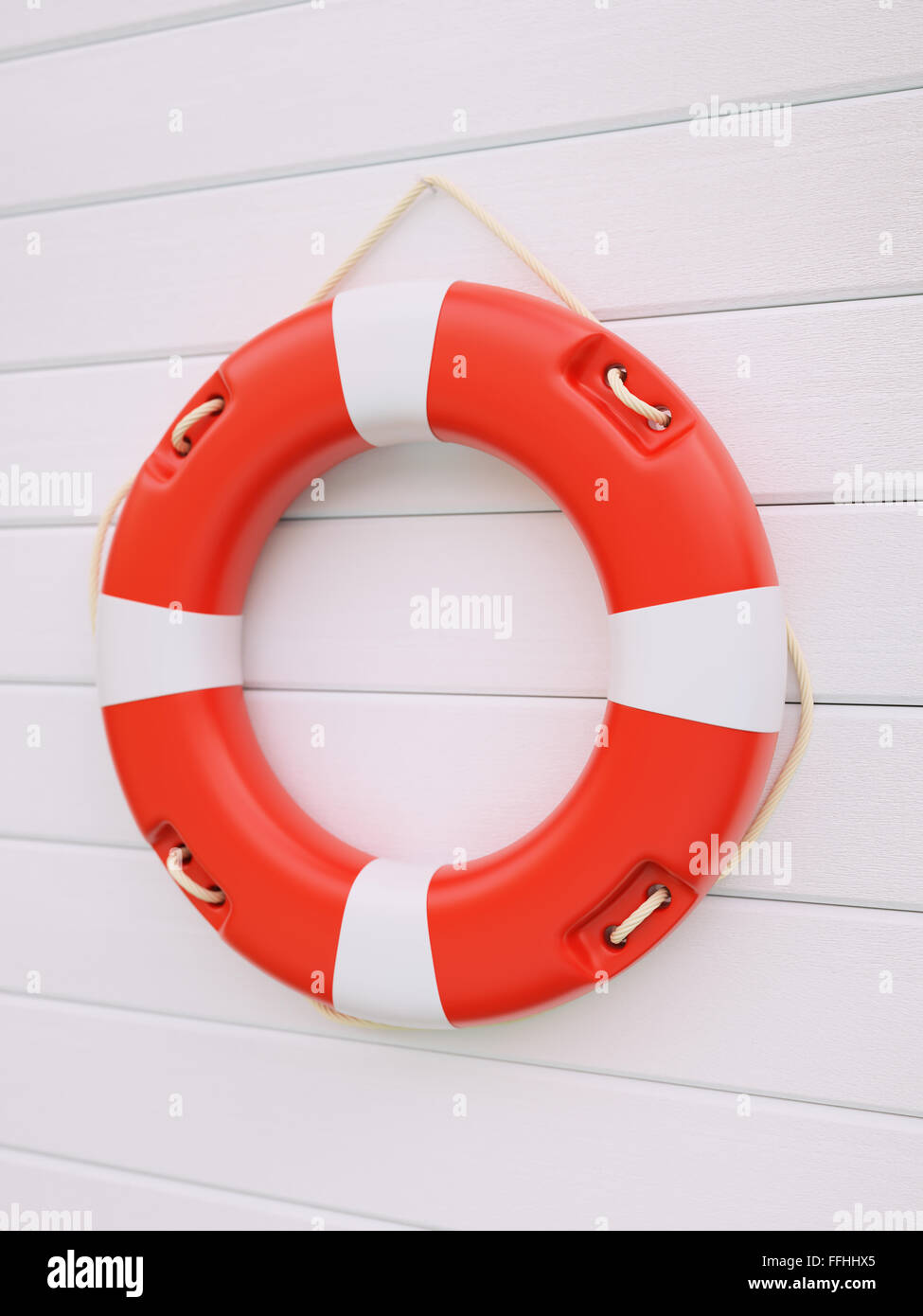 Lifebuoy on a wall background Stock Photo - Alamy