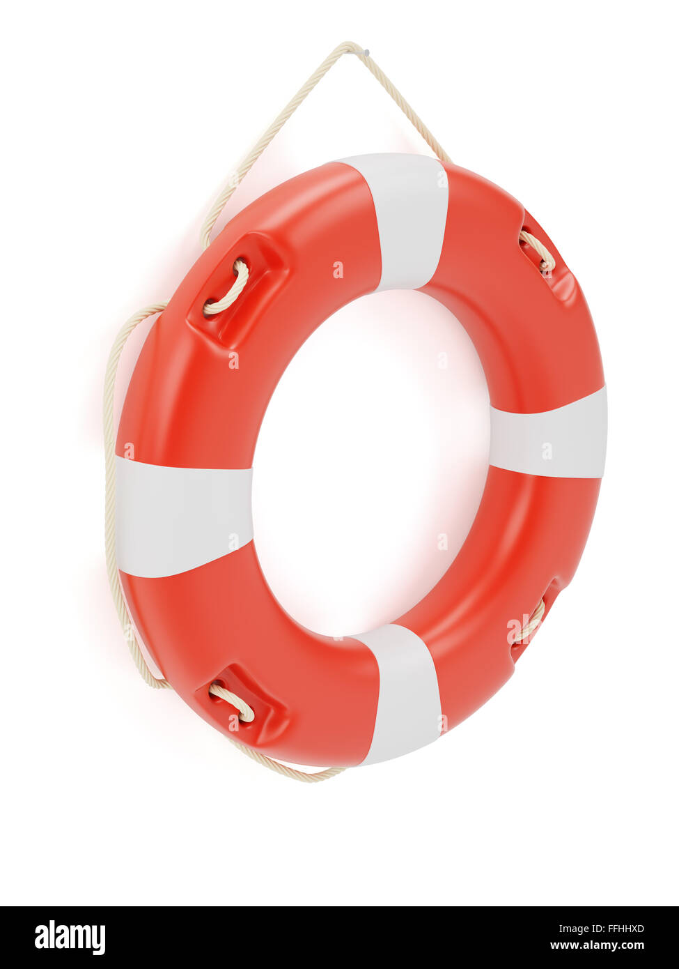 Lifebuoy isolated on white background with shadow Stock Photo - Alamy