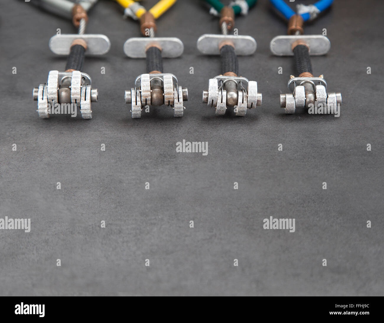 Set of climbing friends, also known asd spring-loaded camming devices ...