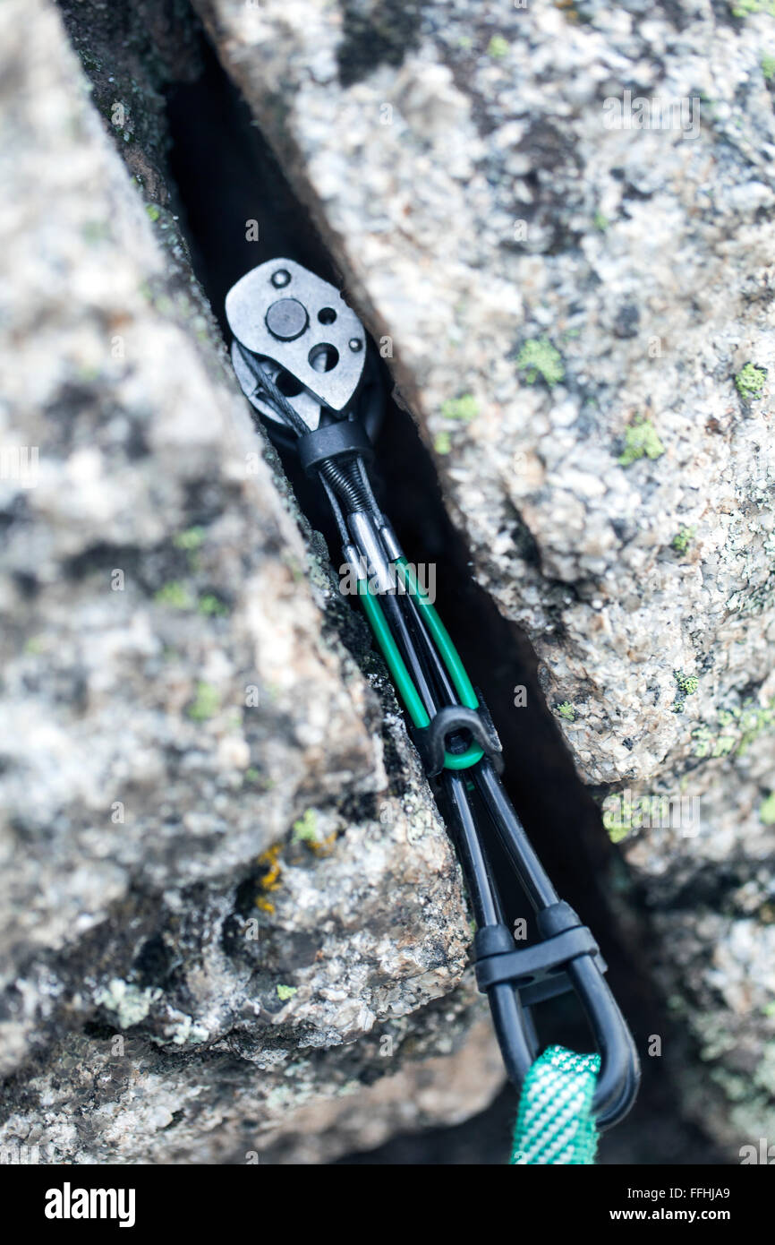Close up view of a climbing friend gear, also known as spring-loaded ...