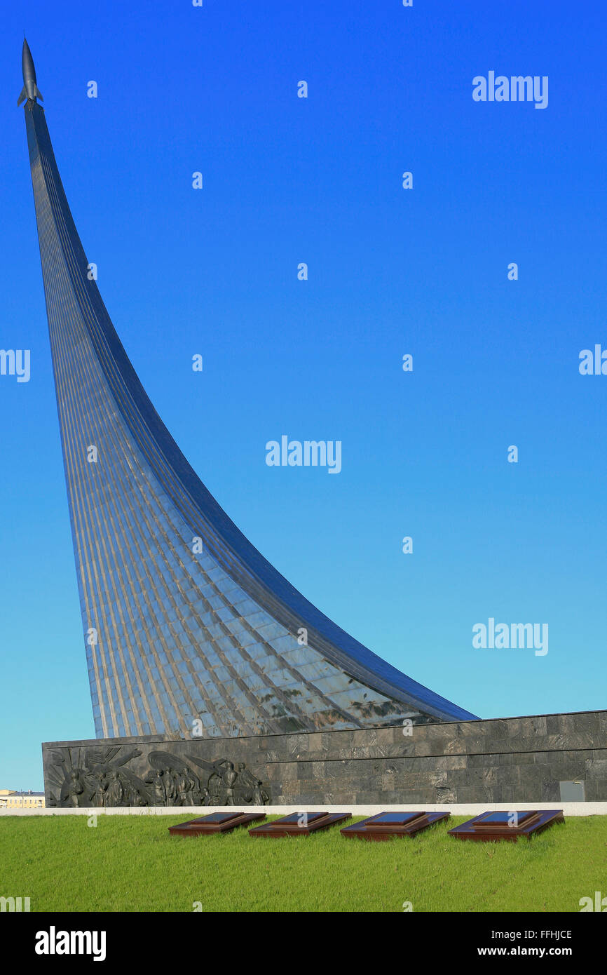 Monument to the Conquerors of Space (1964) in Moscow, Russia Stock ...