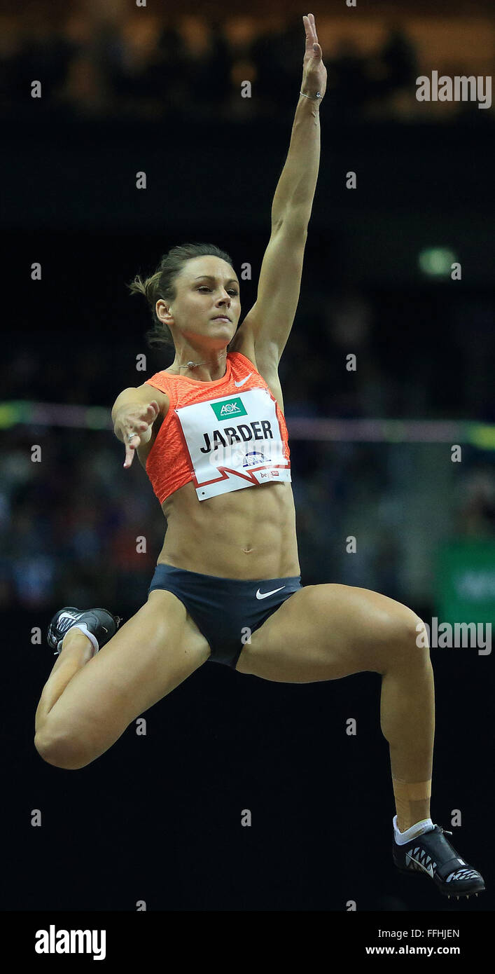 Berlin, Germany. 13th Feb, 2016. Long jumper Erica Jarder of Sweden ...