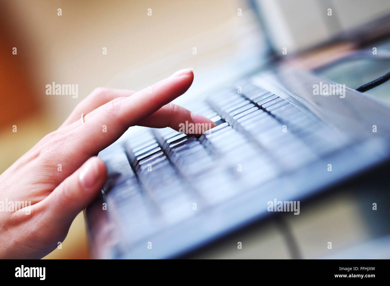Focus hands keyboard display hi-res stock photography and images - Alamy