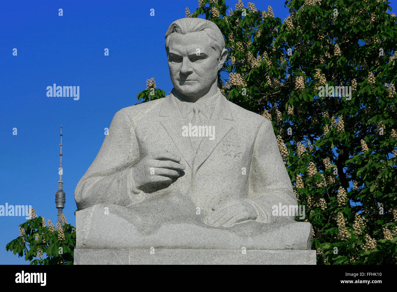 Monument to the Soviet Ukrainian engineer Valentin Petrovich Glushko ...