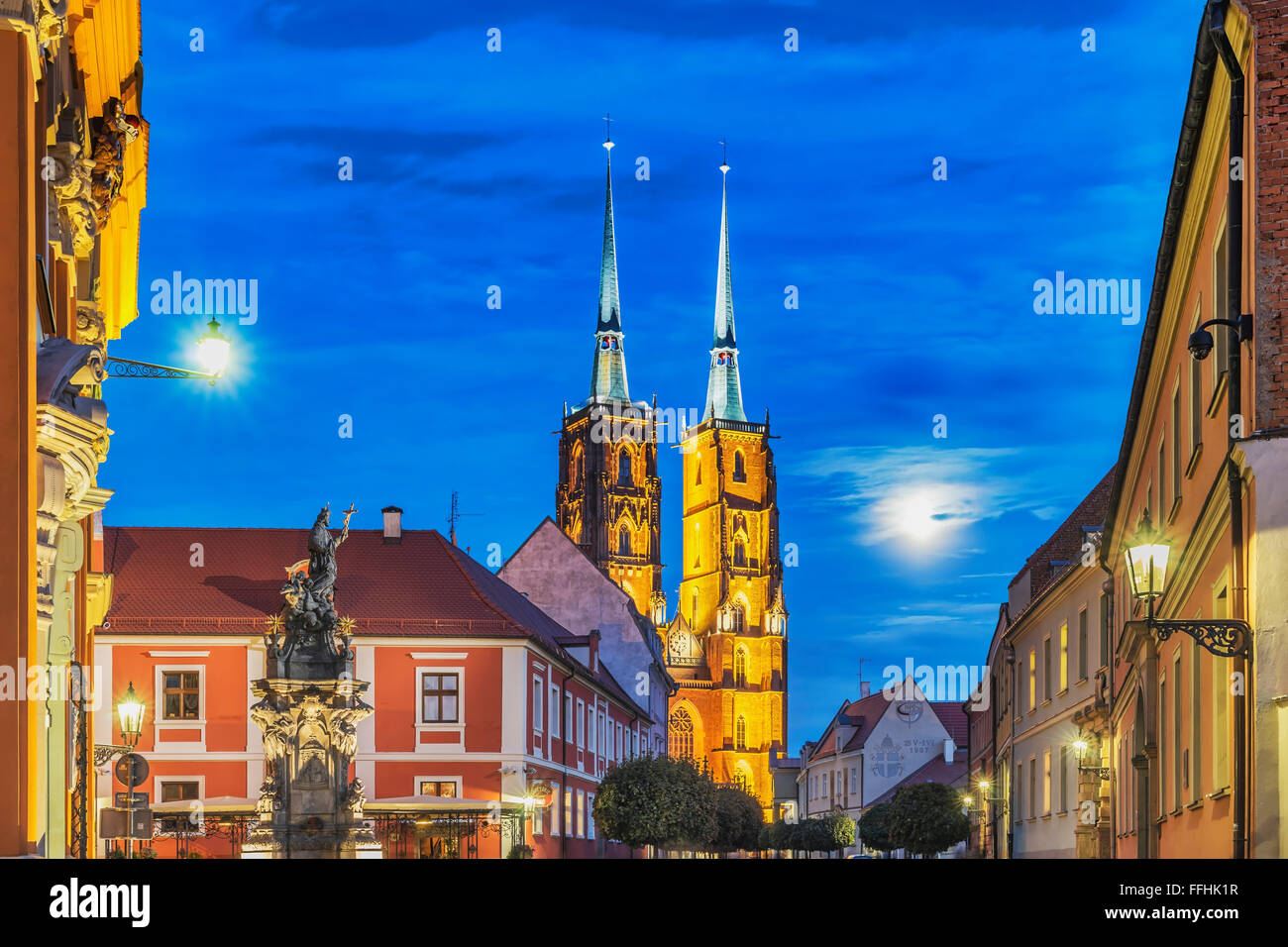 The Wroclaw Cathedral is located on the Cathedral Island (Ostrow Tumski ...