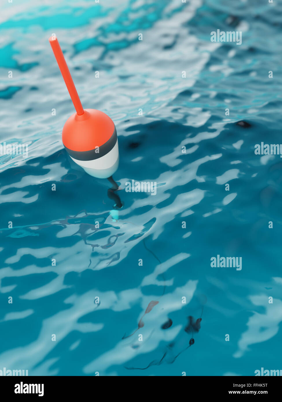 Bobber on water surface closeup Stock Photo - Alamy