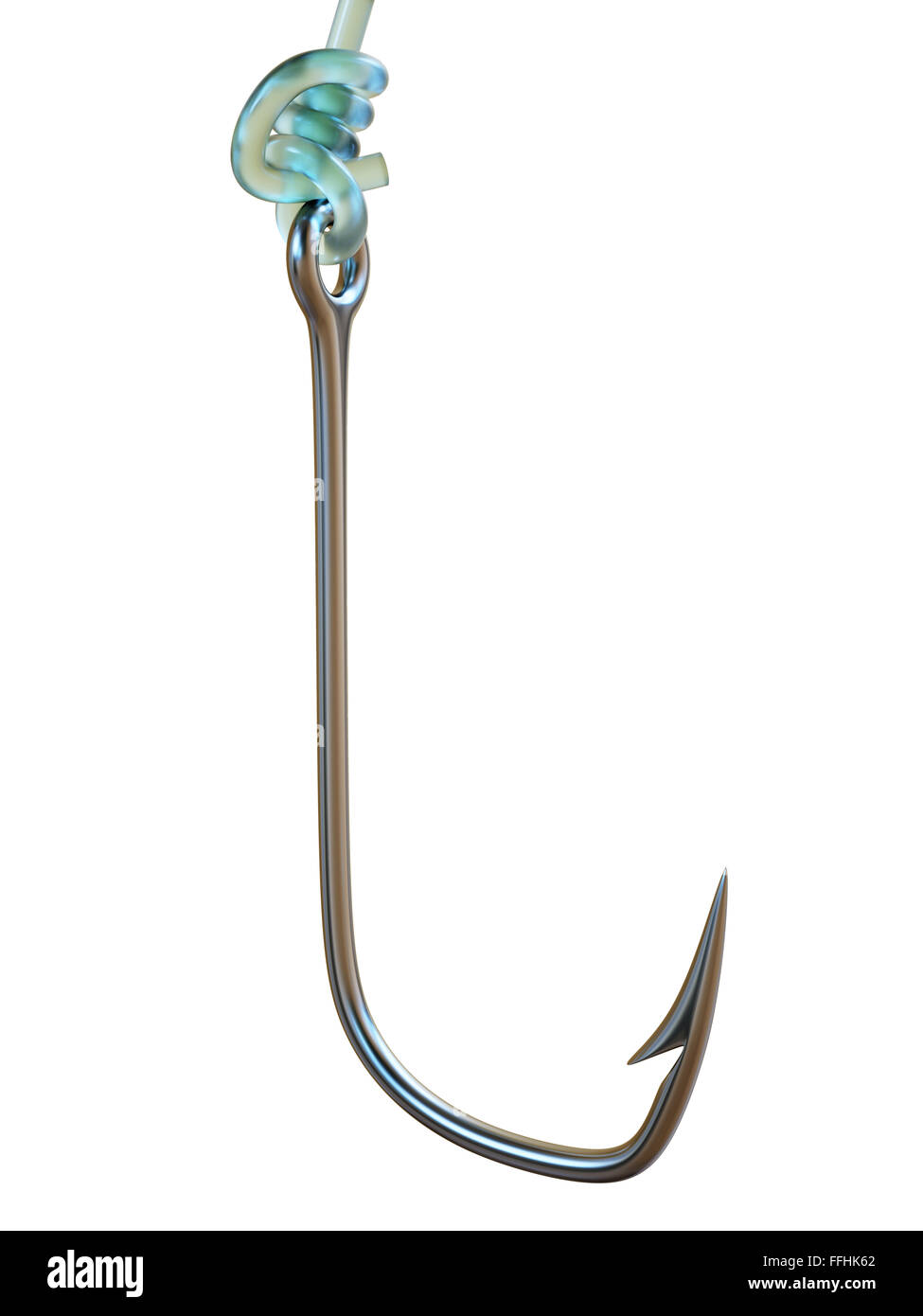 Single fishing hook isolated on white Stock Photo - Alamy