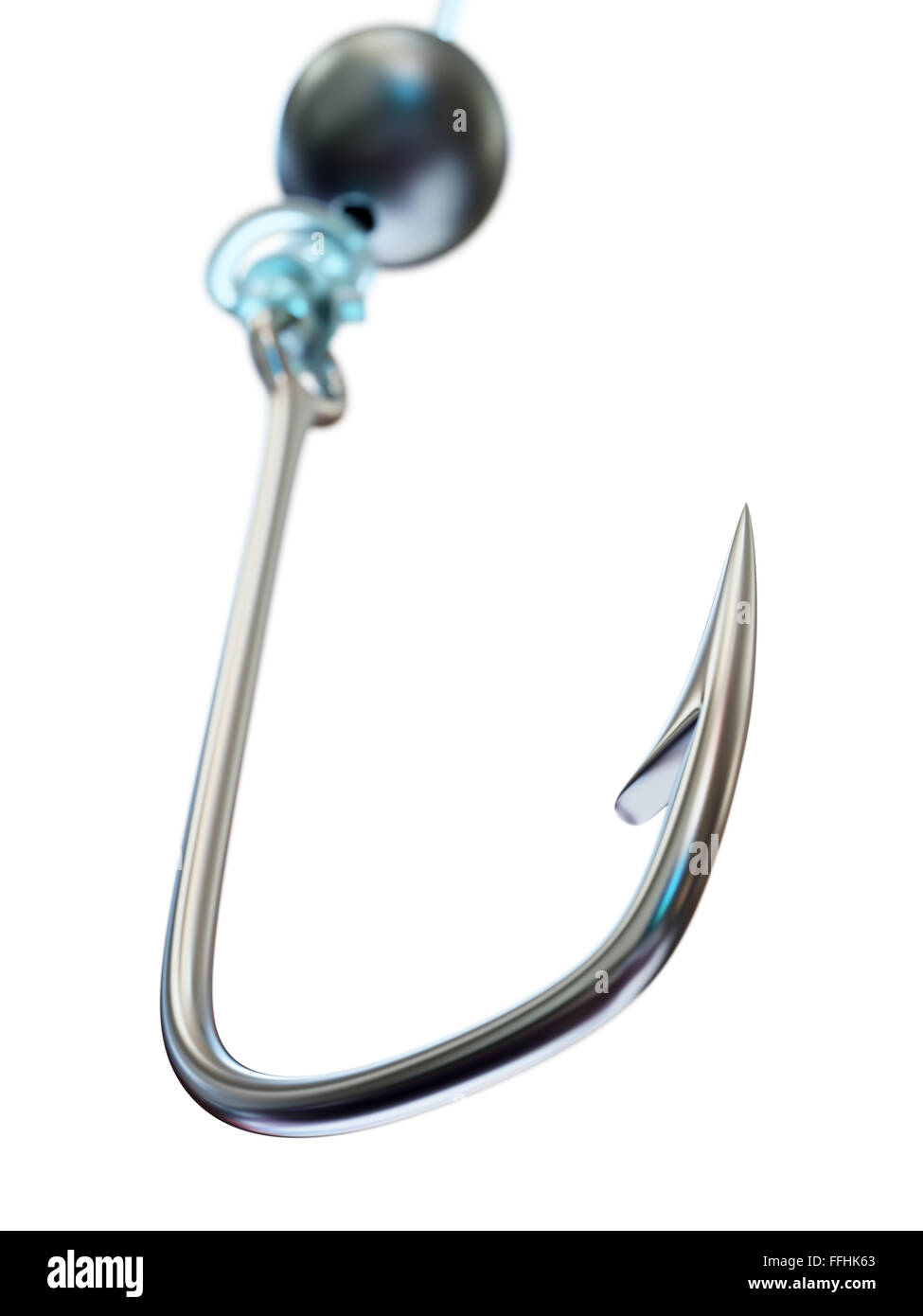 Single fishing hook isolated on white Stock Photo - Alamy