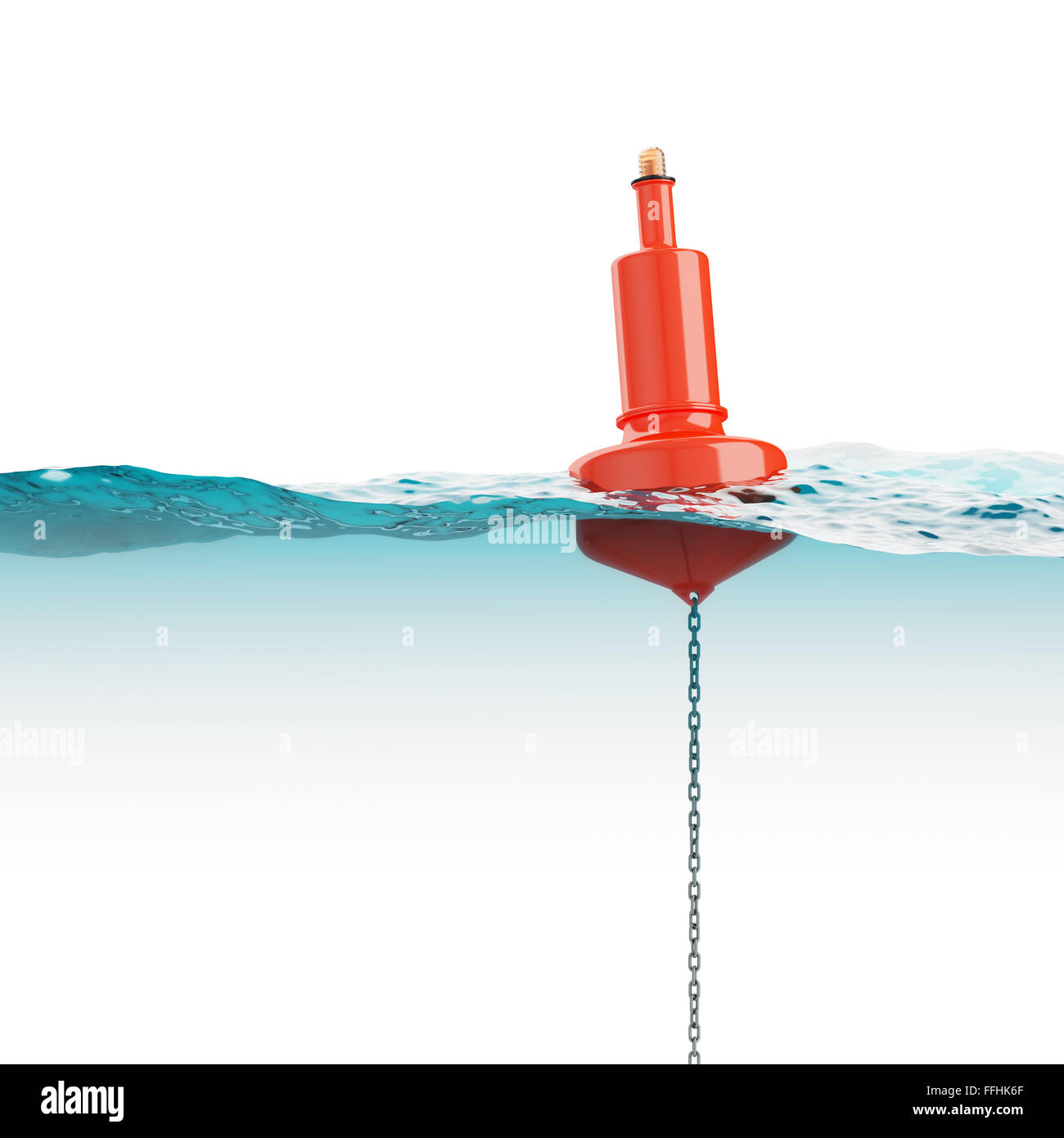 Red beacon on water surface Stock Photo - Alamy
