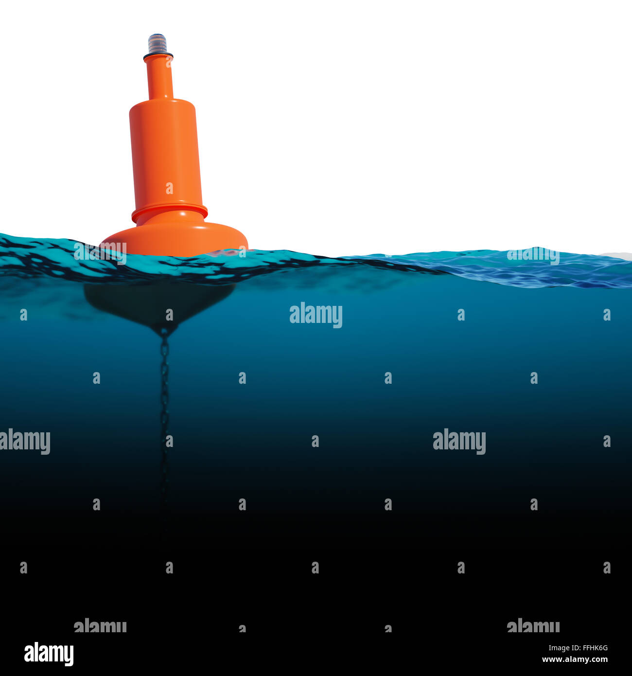 Red beacon on water surface Stock Photo - Alamy