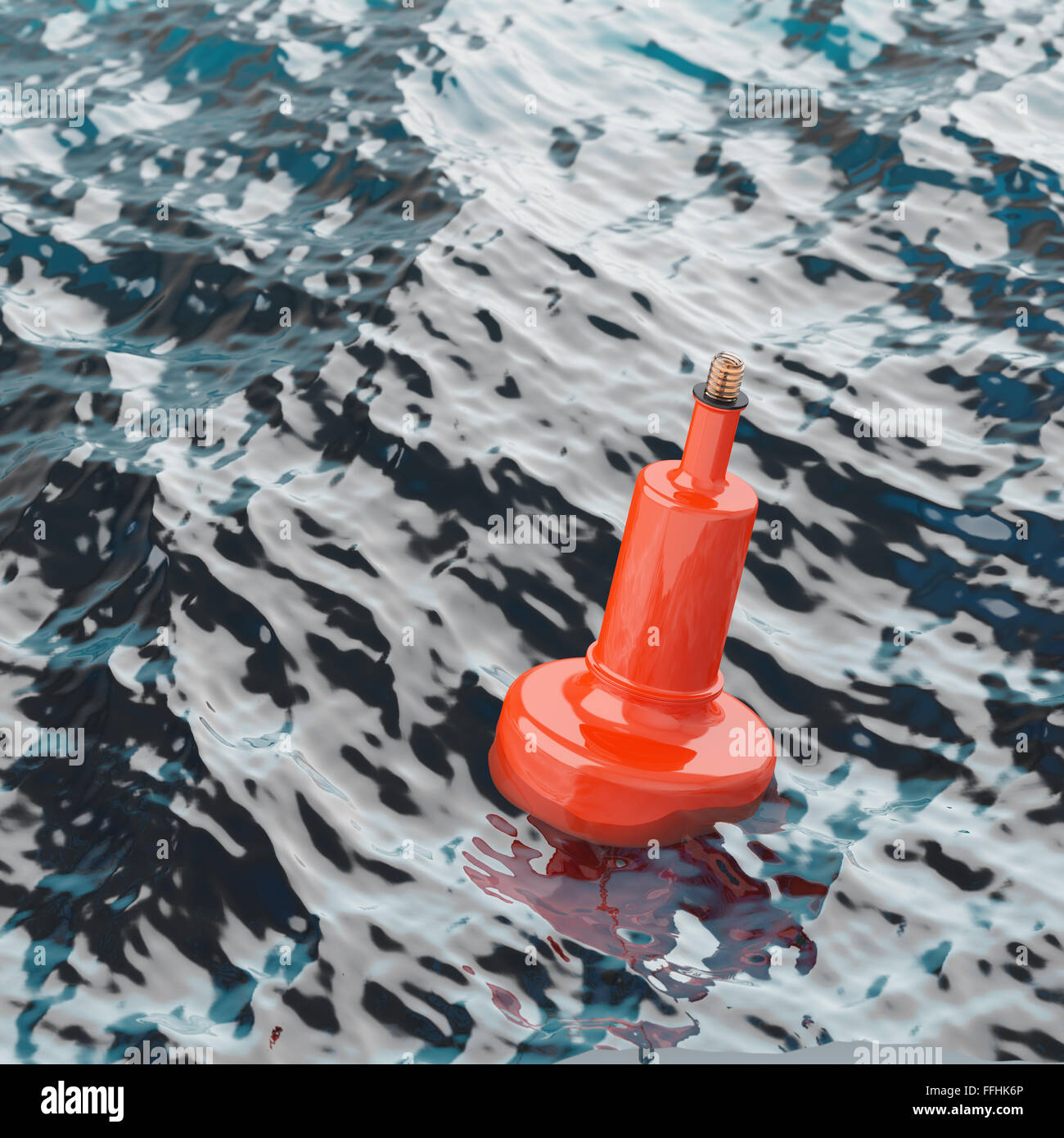Red beacon on water surface Stock Photo - Alamy