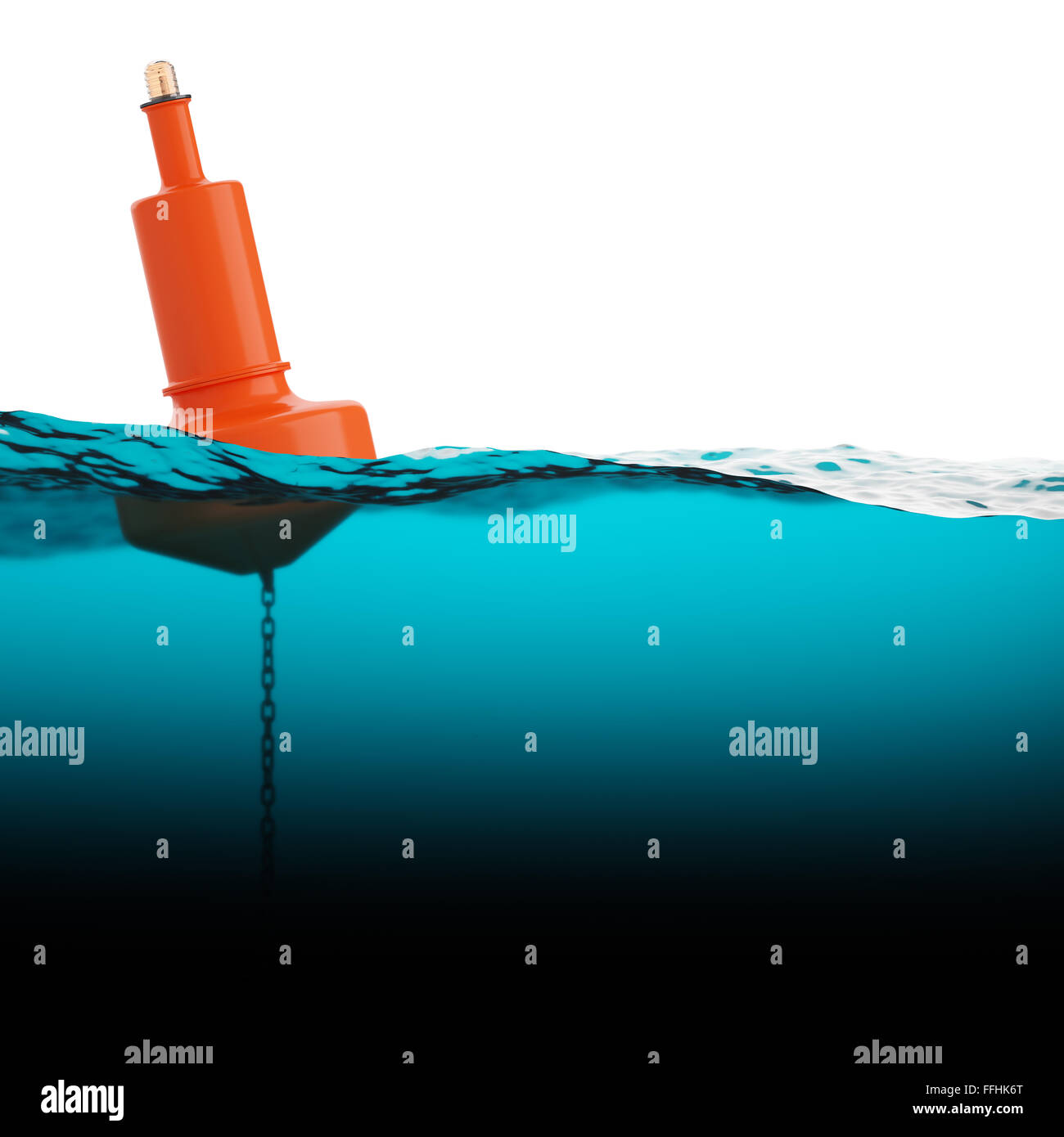 Red beacon on water surface Stock Photo - Alamy