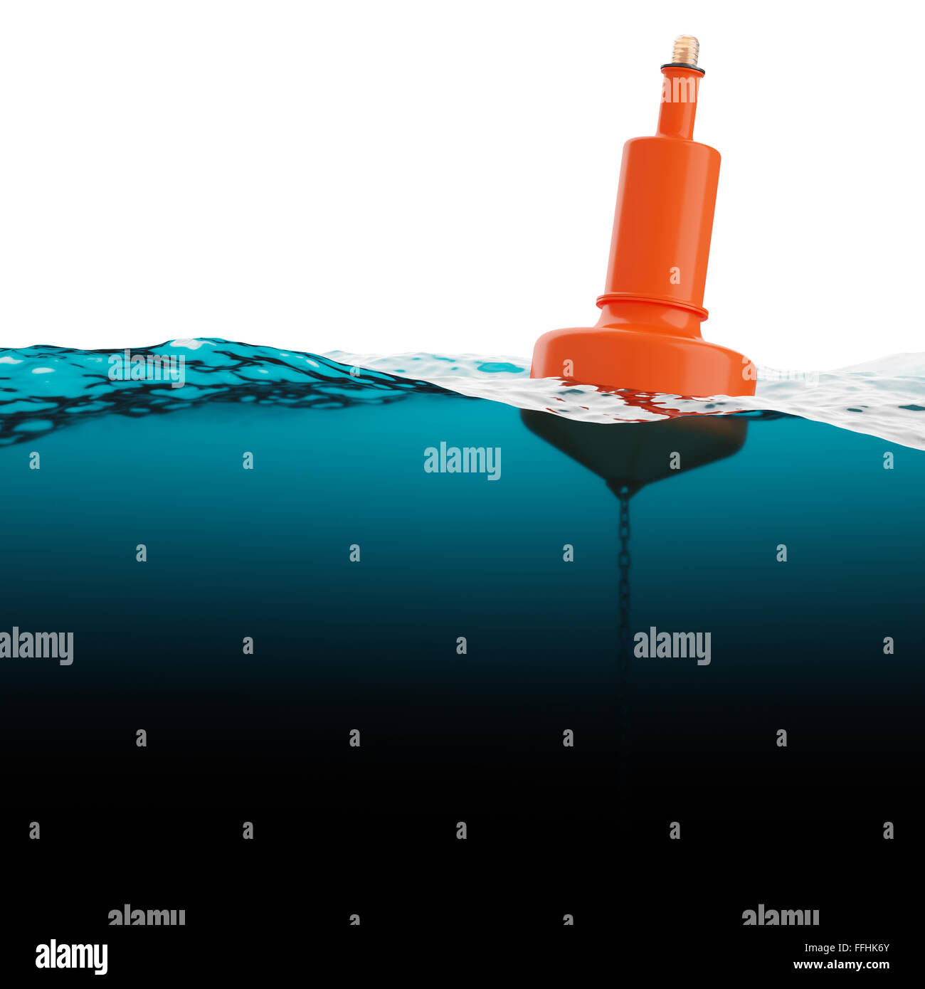 Red beacon on water surface Stock Photo - Alamy