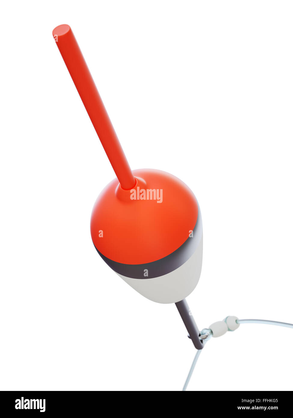 Bobber with fishing line isolated on white background Stock Photo - Alamy
