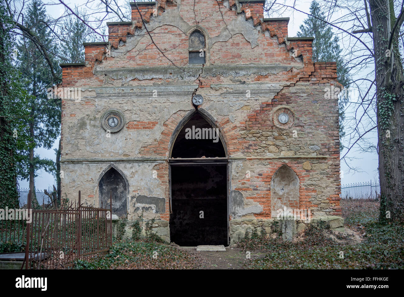 Ruined cemetery Bagieniec Teichenau Lower Silesia von Zedlitz Stock ...