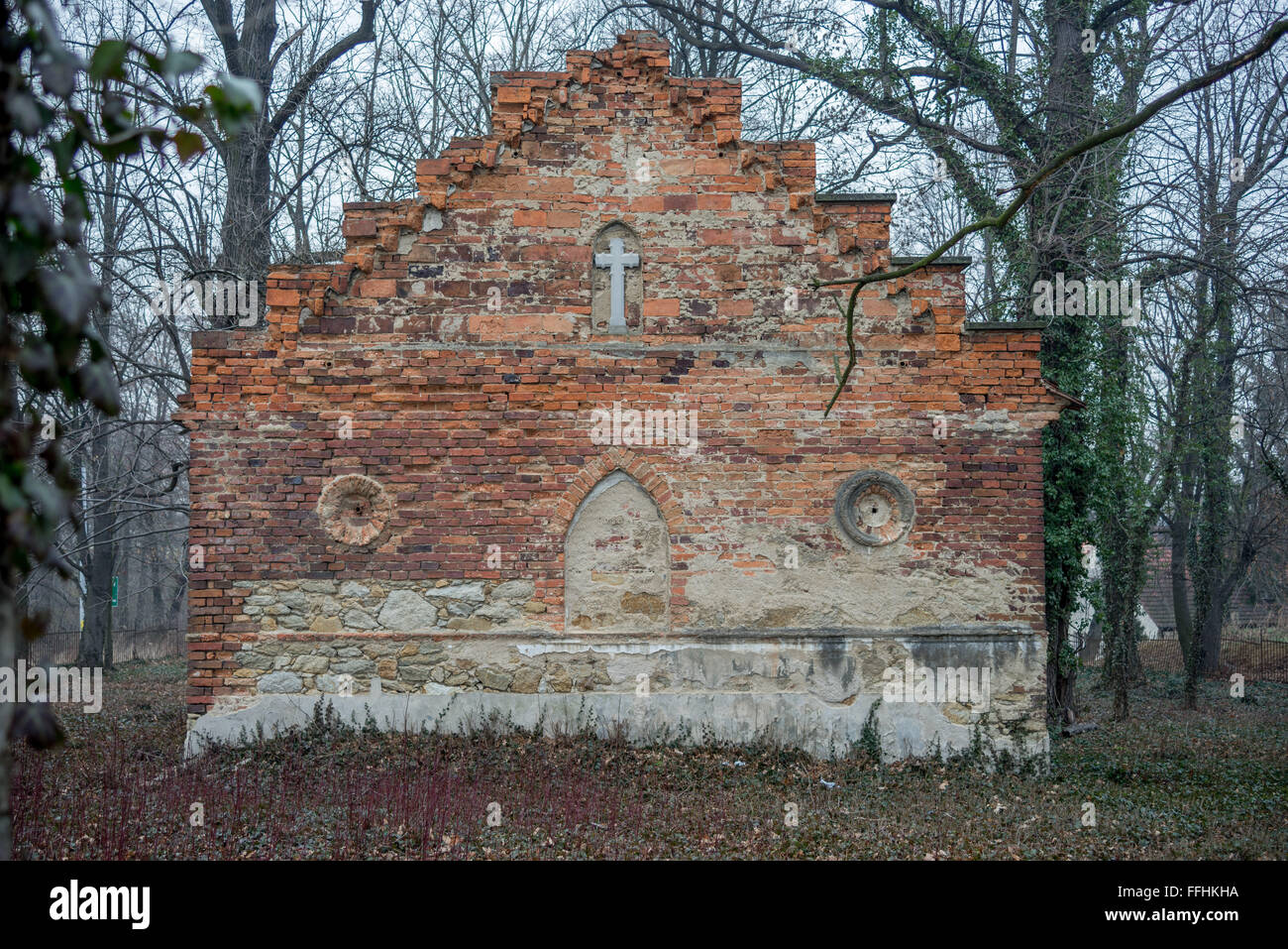 Ruined cemetery Bagieniec Teichenau Lower Silesia von Zedlitz Stock ...
