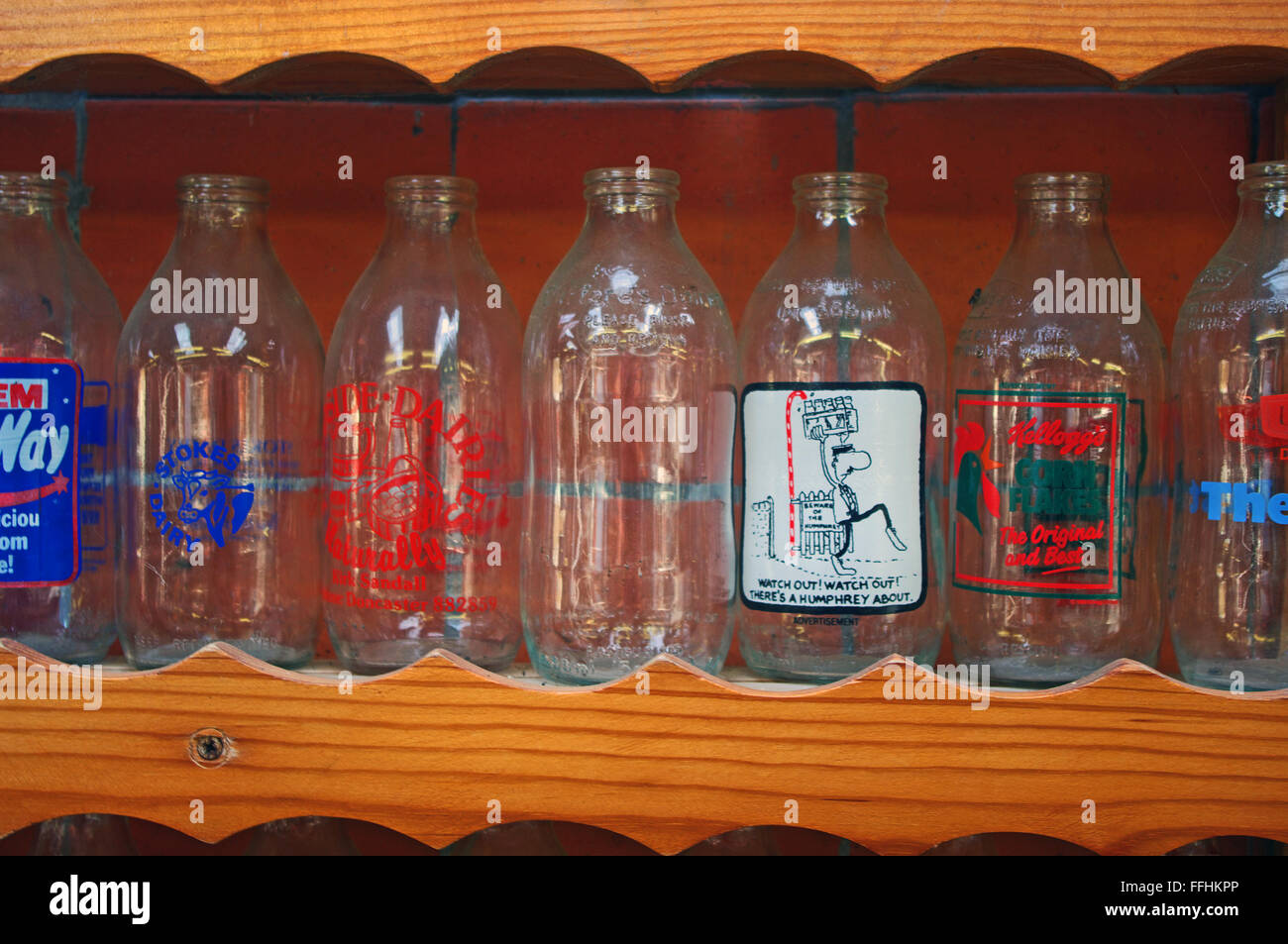 Old Style Milk Bottles Stock Photo - Alamy