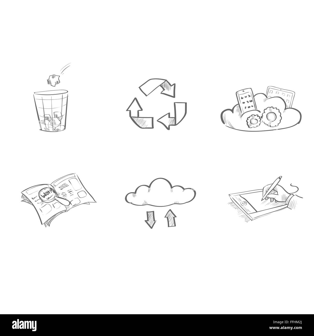 Application Sketch Logo Icons Set Collection Vector Illustration Stock ...