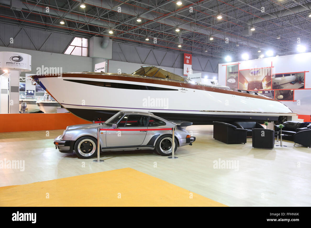 AG 44 Cruiser boat on display at 9th CNR Eurasia Boat Show in CNR Expo ...