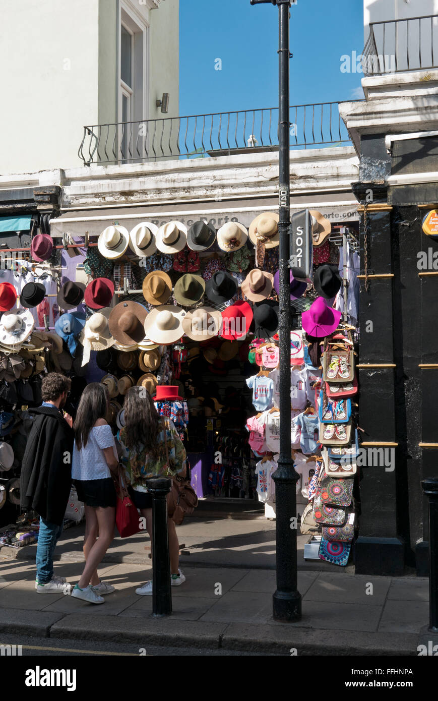 A hat shop on the famous Portobello Road, London, United Kingdom Stock ...