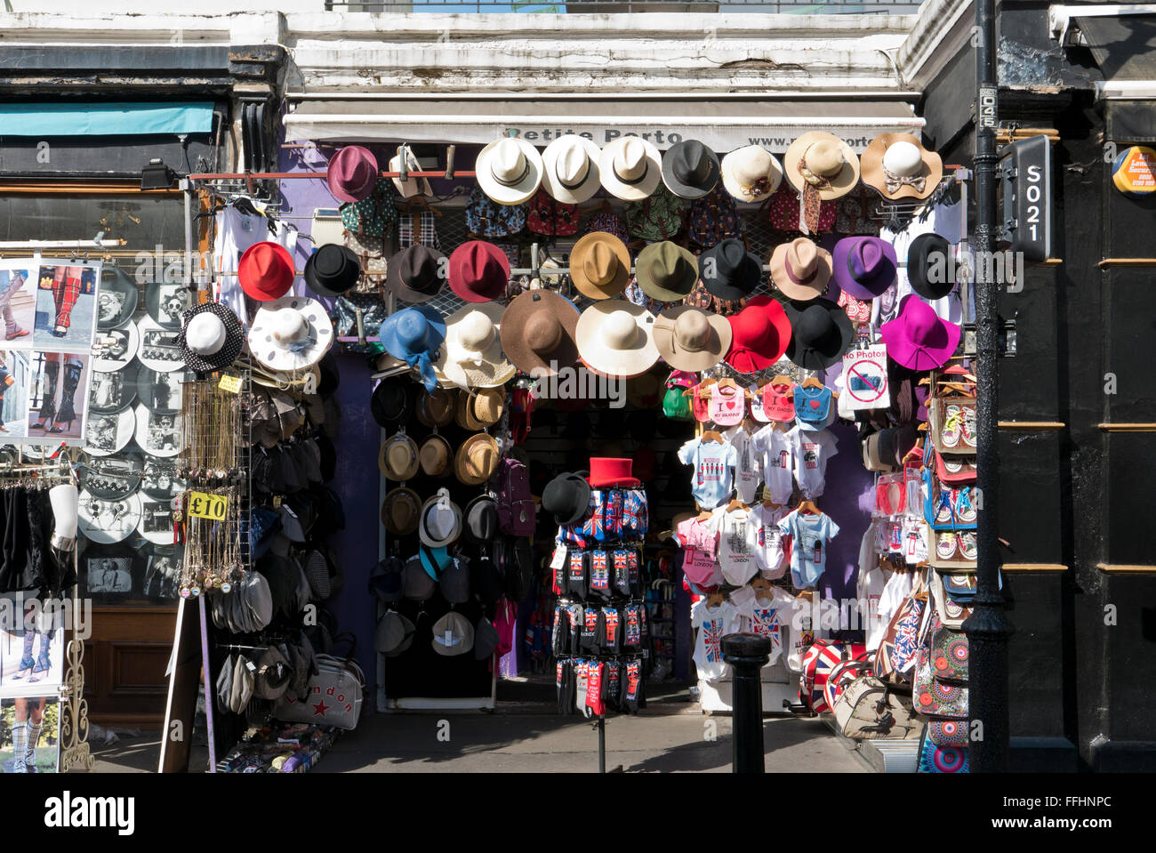 A hat shop on the famous Portobello Road, London, United Kingdom Stock ...