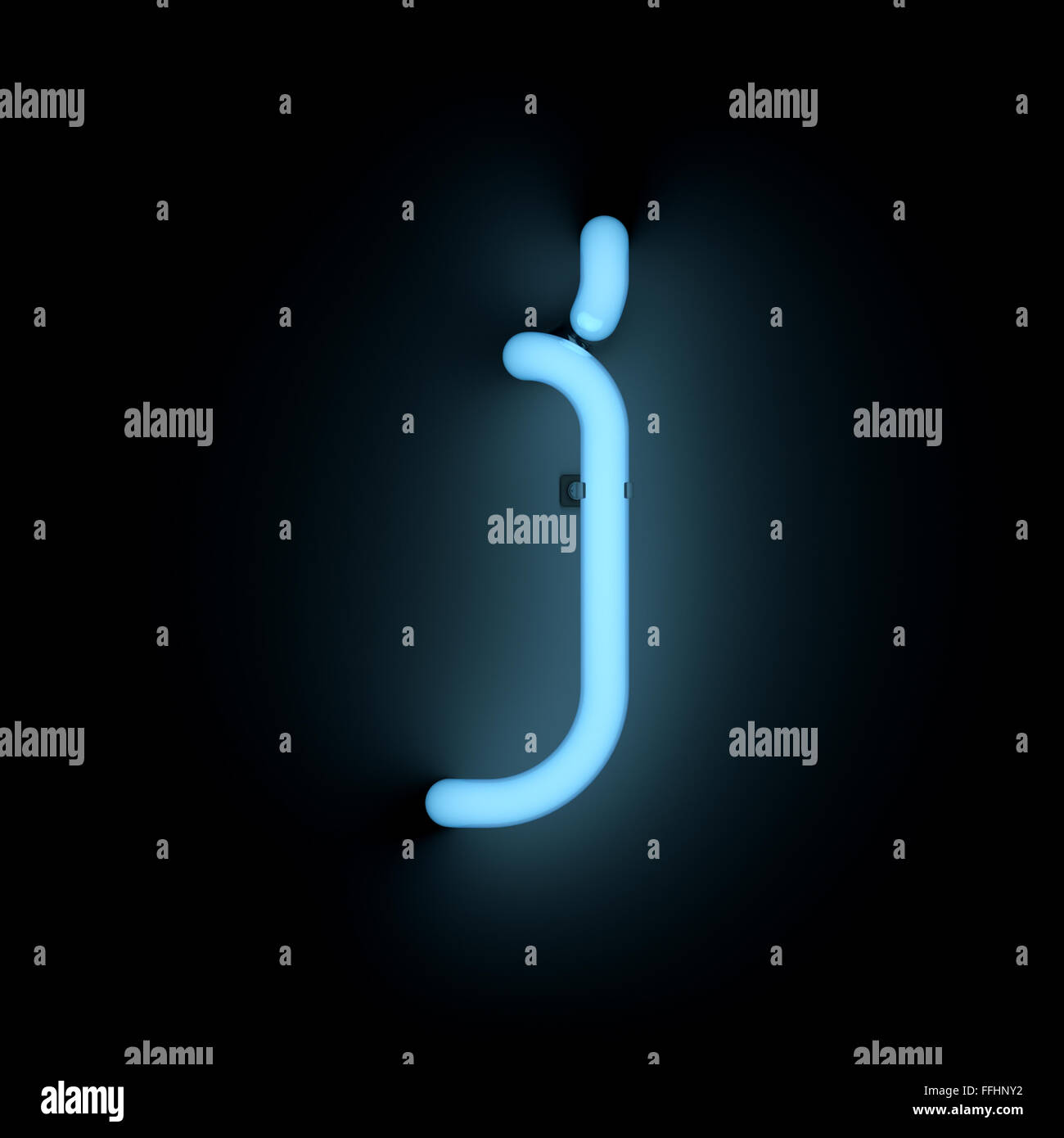 Letter j lower case neon alphabet collection isolated on black Stock ...