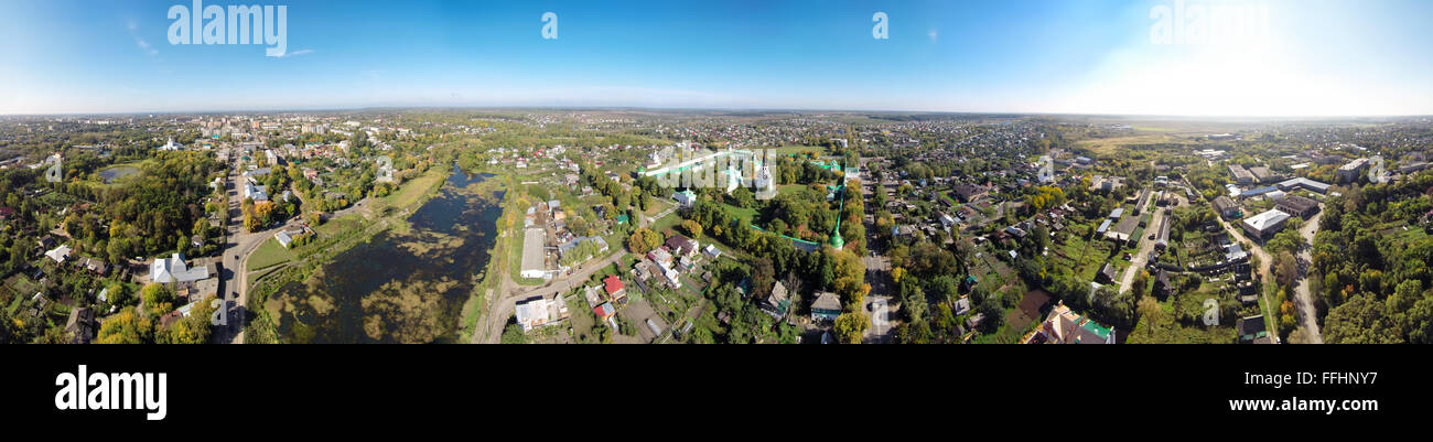 Seamless aerial panoramic view of the Alexandrov in Russia. Alexandrov ...