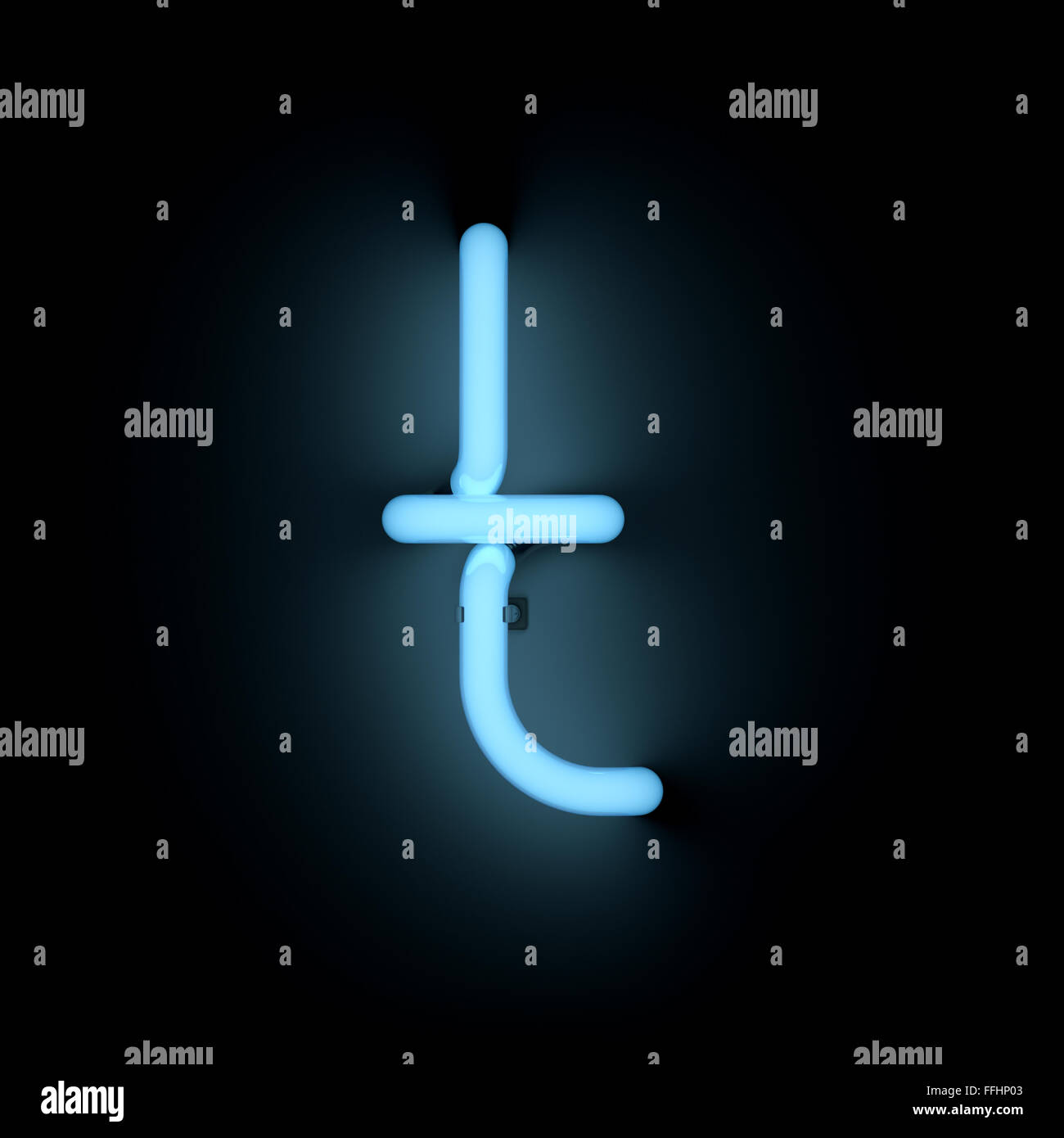 Letter T lower case neon alphabet collection isolated on black Stock ...