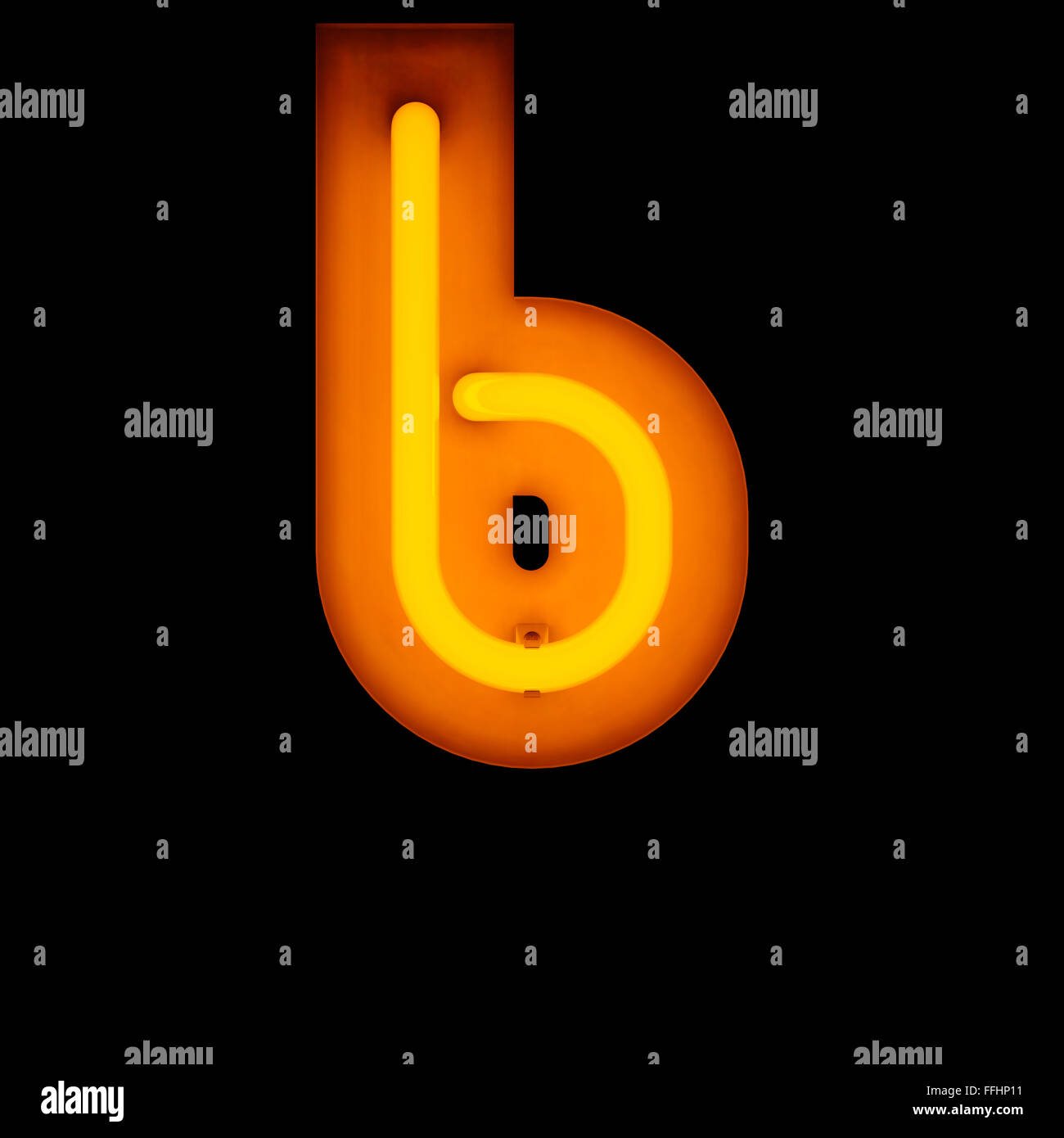 Neon Letter b lower case neon alphabet collection isolated on black ...