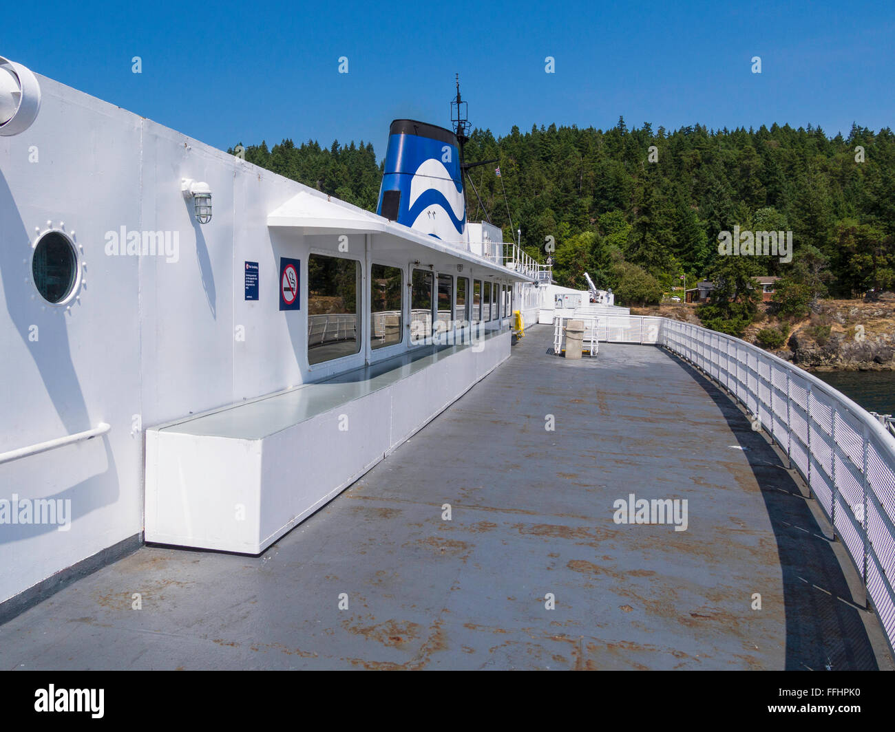 Outdoor deck of the former BC Ferries ship "Queen of Nanaimo" (1964) at ...