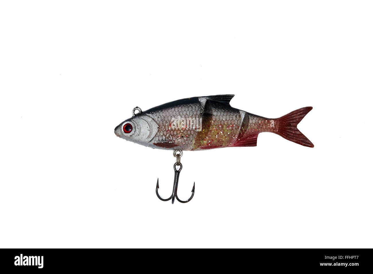 Fishing bait isolated on white background, top view Stock Photo - Alamy