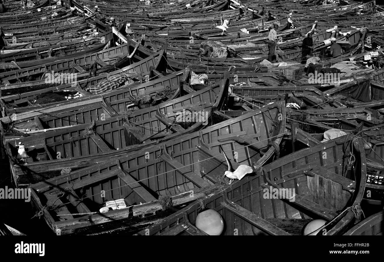 nice blue boat in old port in Essaouira Stock Photo - Alamy