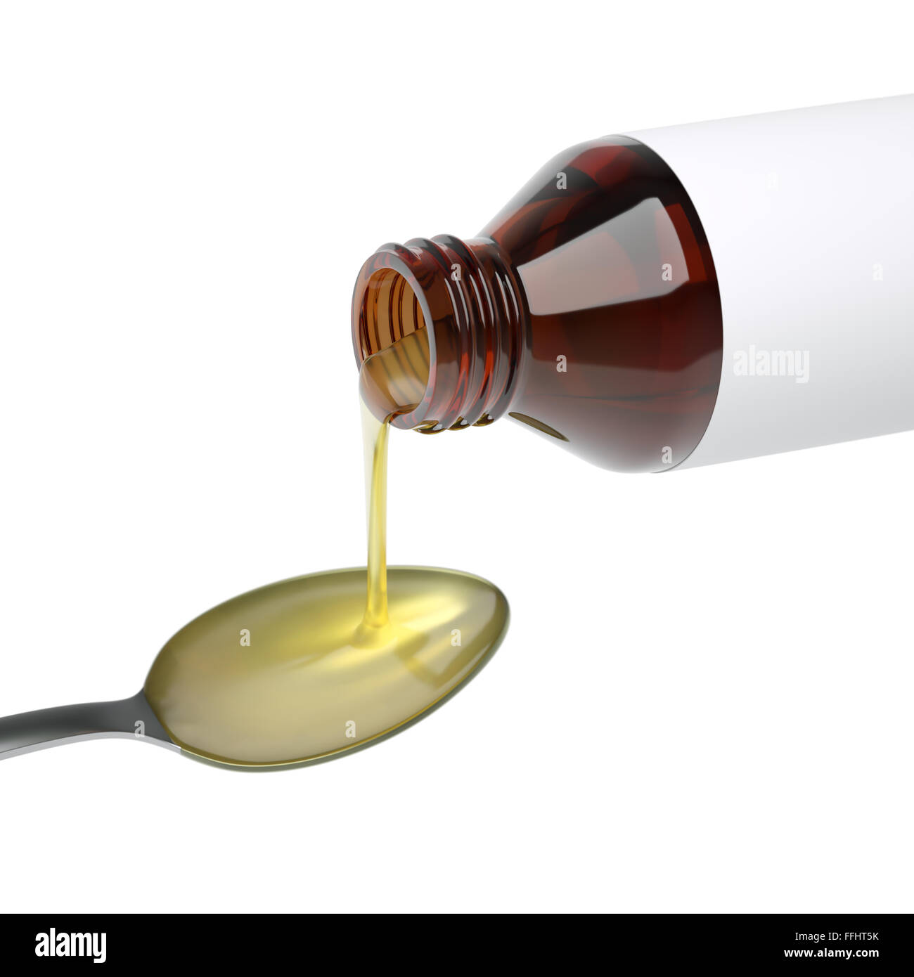 Pouring cough syrup or similar medicine into spoon Stock Photo - Alamy