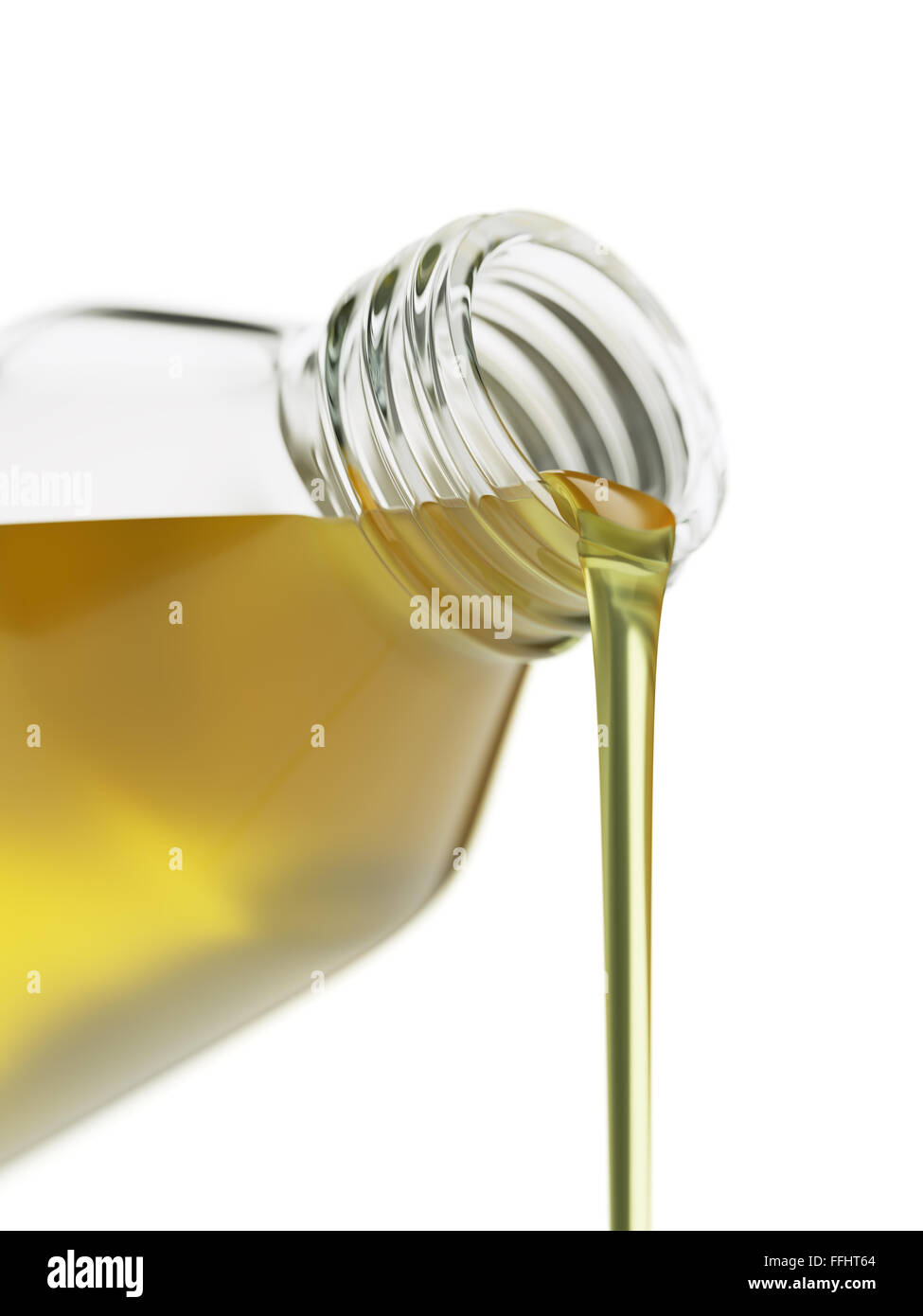 Pouring vegetable oil from a glass bottle Stock Photo - Alamy