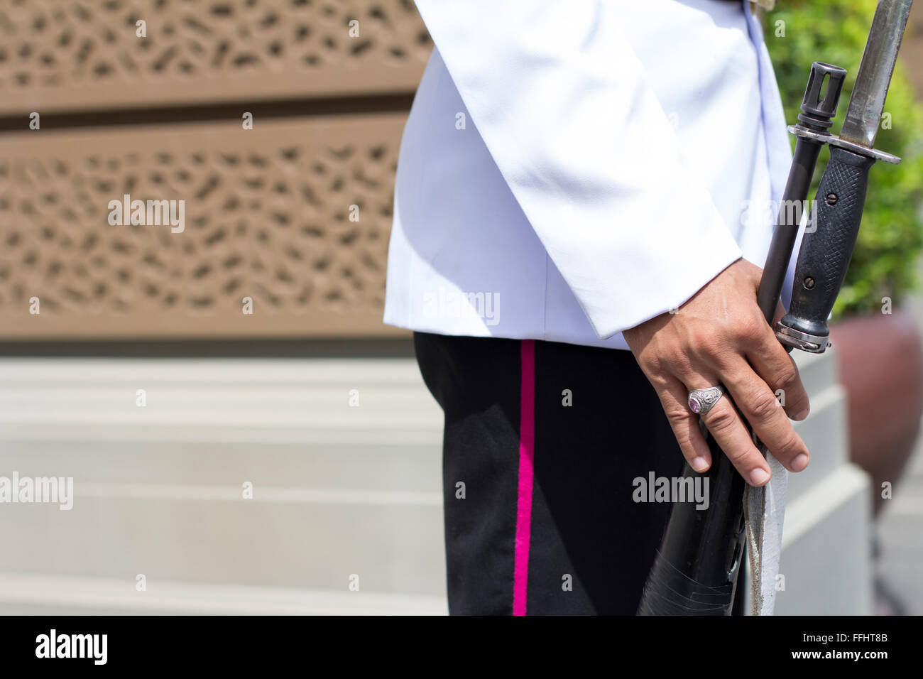 Close up of the hand of a guard Stock Photo - Alamy