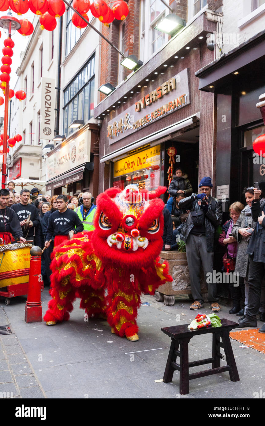 London, UK, 14th Feb, 2016. For the Choi Ching ritual, cabbage ...