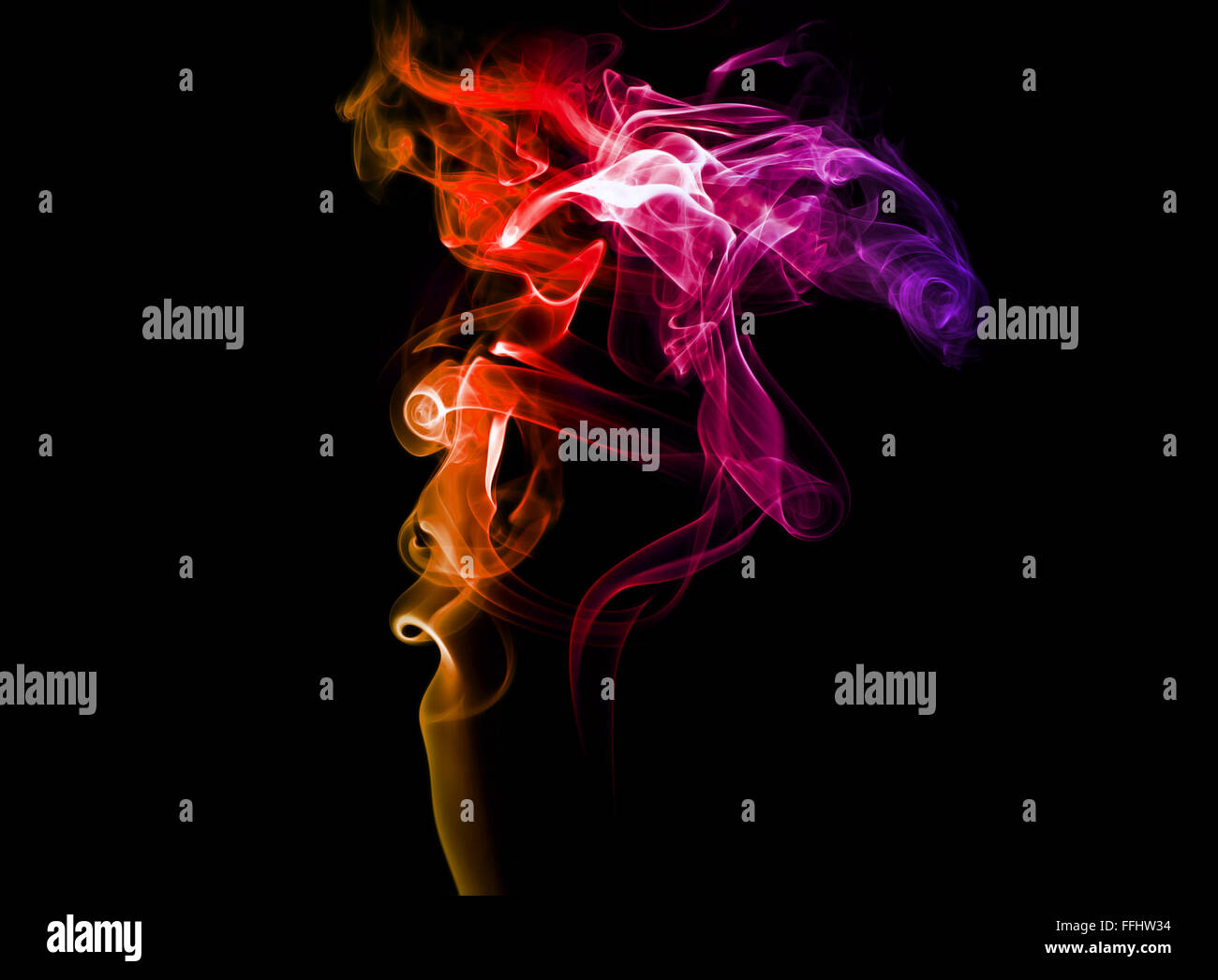 Abstract bright colored red and purple smoke on black background Stock ...