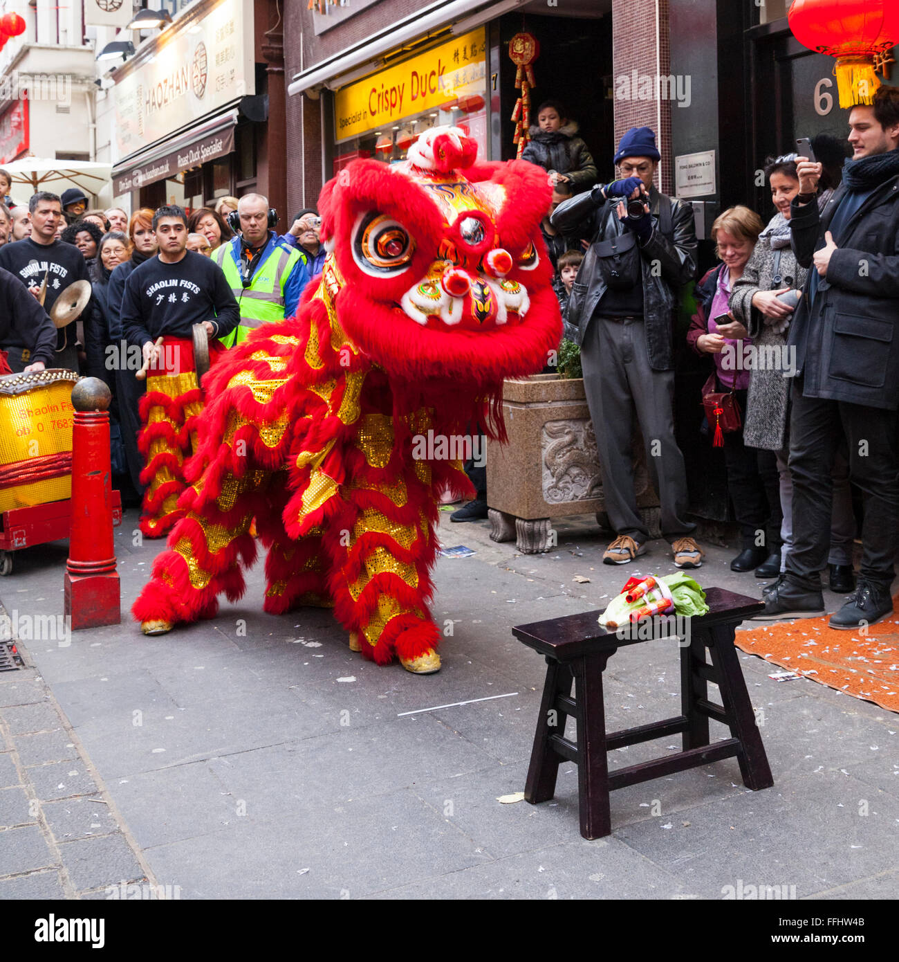 London, UK, 14th Feb, 2016. For the Choi Ching ritual, cabbage ...