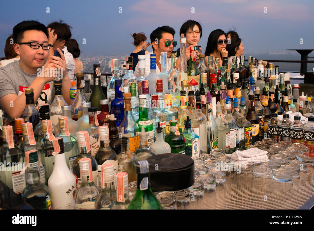 A lot of cocktails. Banyan Tree Rooftop Vertigo & Moon Bar, Restaurant ...