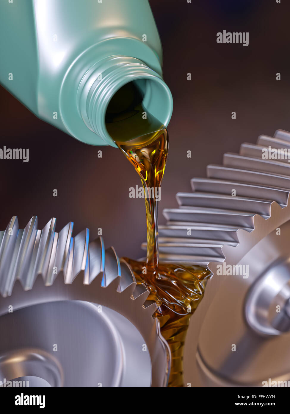 Oiling gears close up shot Stock Photo - Alamy