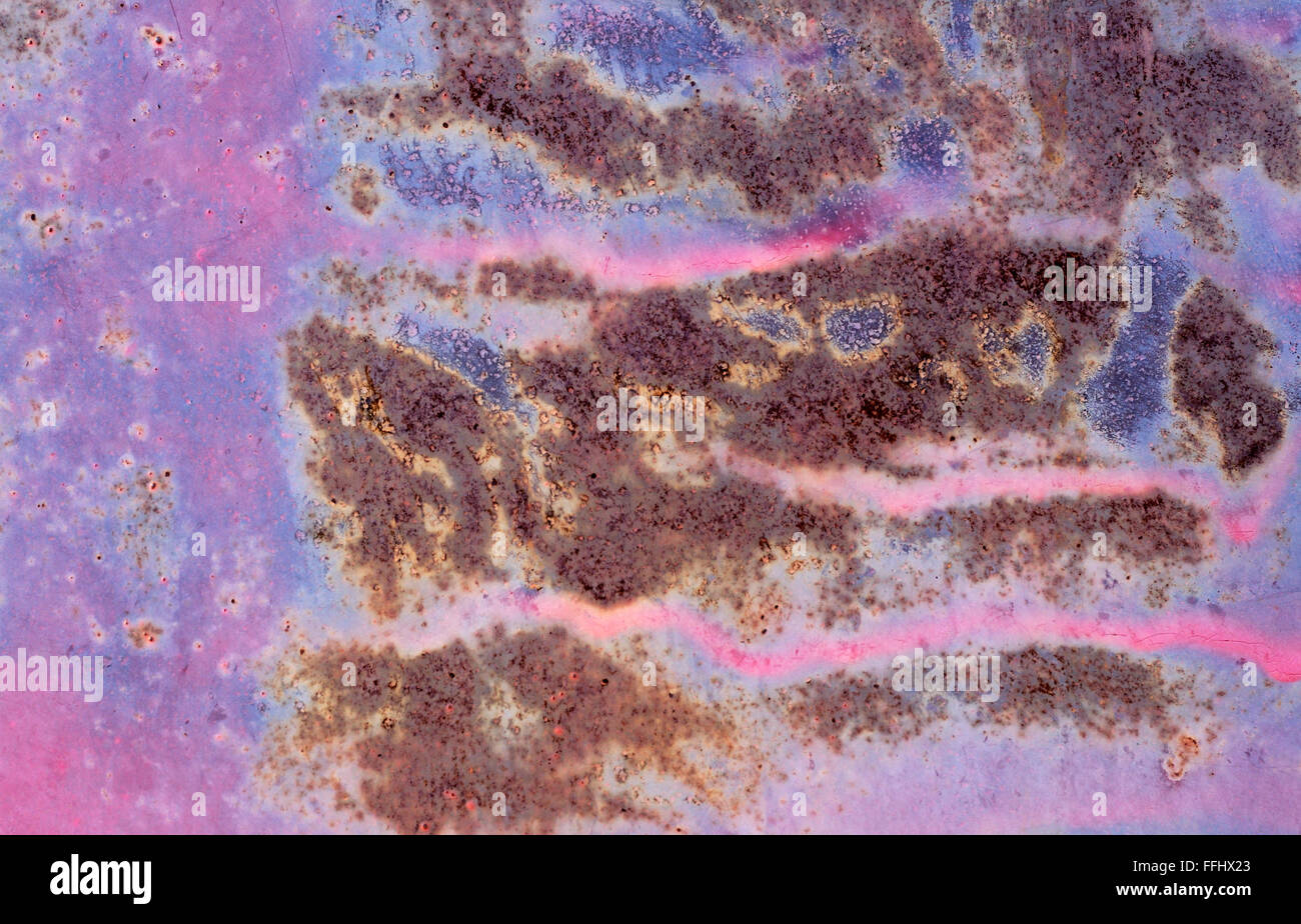 Layers of paint and rust on a metal surface Stock Photo - Alamy