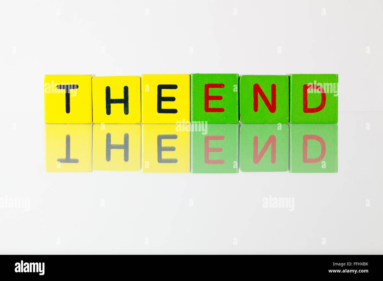 The End - an inscription from children's wooden blocks Stock Photo - Alamy